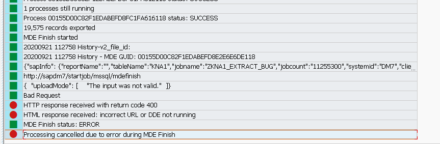 HTTP return code 400: upload mode invalid – VirtDB